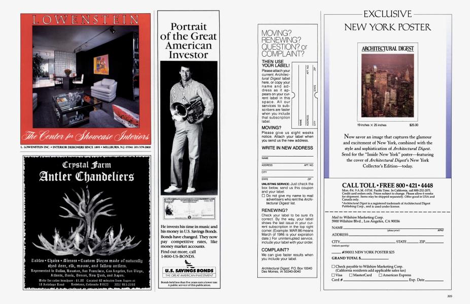 Crystal Farm Antler Chandeliers | Architectural Digest | NOVEMBER 1987