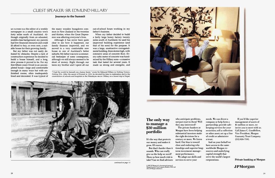 SIR EDMUND HILLARY | Architectural Digest | JANUARY 1988