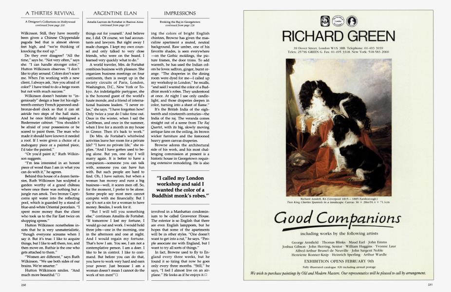 Good Companions | Architectural Digest | MARCH 1989