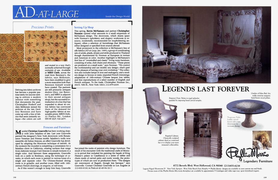 Phyllis Morris | Architectural Digest | JULY 1989