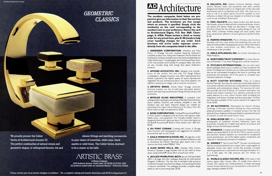 AD Architecture | Architectural Digest | AUGUST 1989