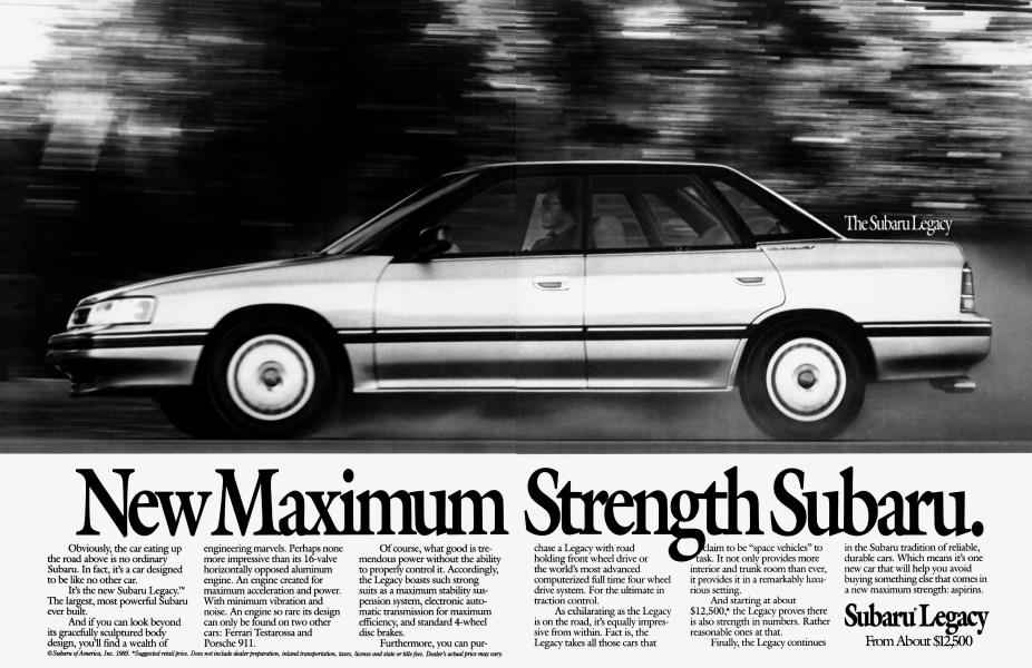 Subaru® Legacy | Architectural Digest | OCTOBER 1989