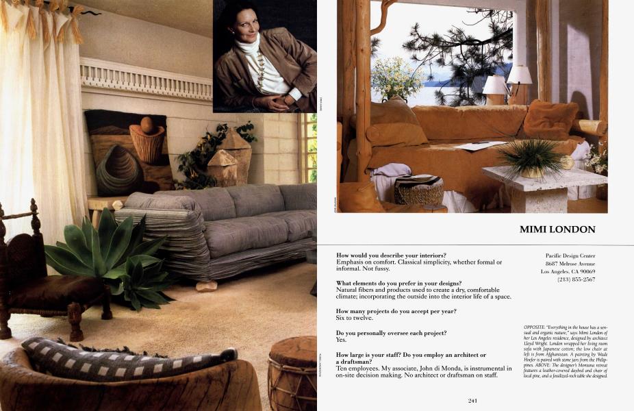 MIMI LONDON | Architectural Digest | AUGUST 1990