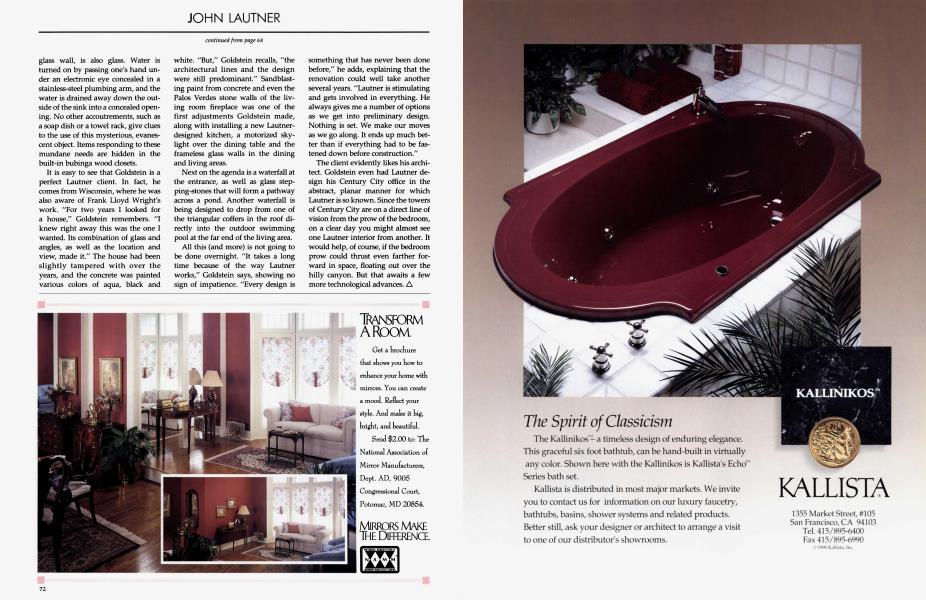 KALLISTA® | Architectural Digest | FEBRUARY 1991