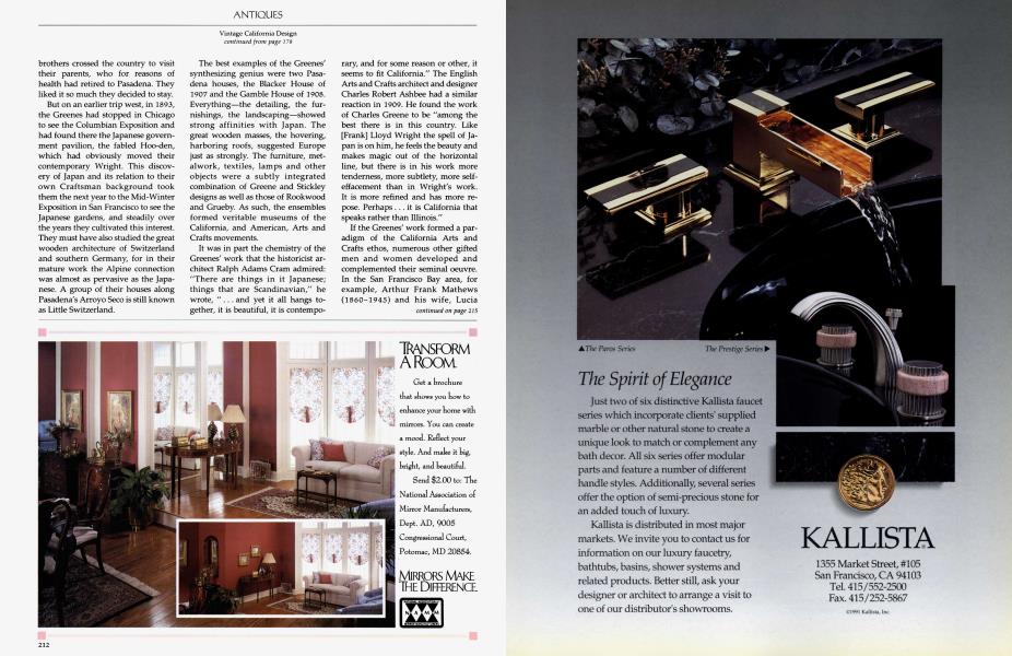 KALLISTA® | Architectural Digest | MAY 1991