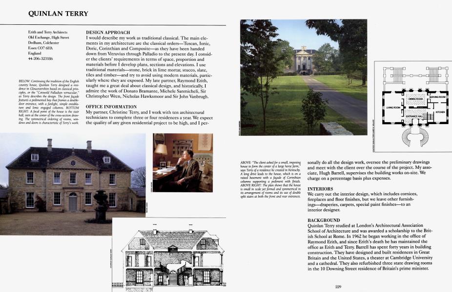 QUINLAN TERRY | Architectural Digest | AUGUST 1991