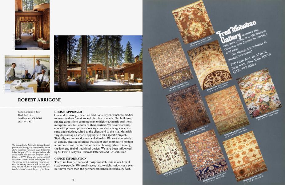 ROBERT ARRIGONI | Architectural Digest | AUGUST 1991