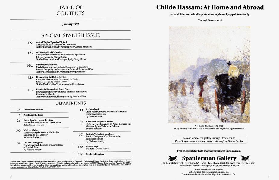 Spanierman Gallery | Architectural Digest | JANUARY 1992