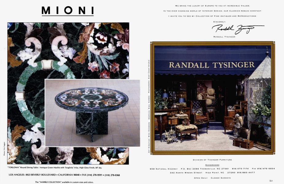 Randall Tysinger | Architectural Digest | AUGUST 1992
