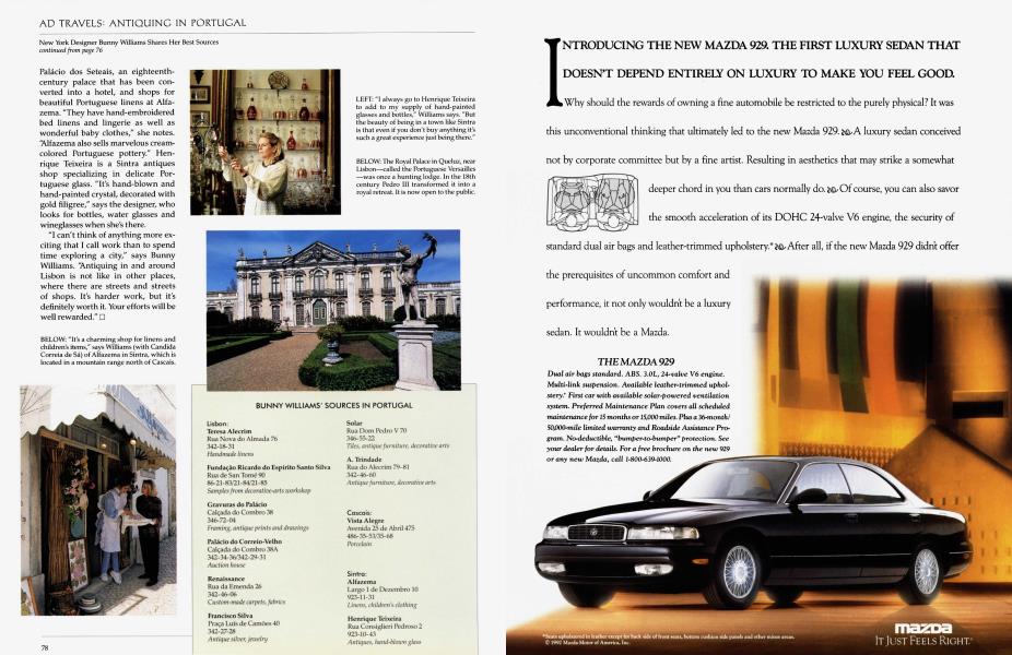 mazda | Architectural Digest | OCTOBER 1992