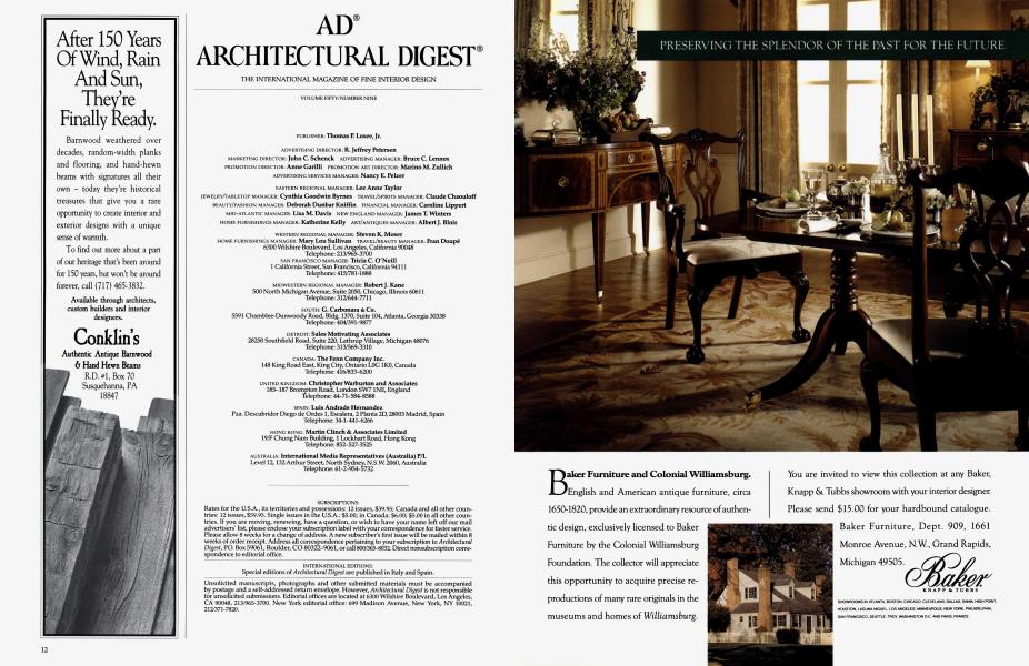 Conklin's | Architectural Digest | SEPTEMBER 1993