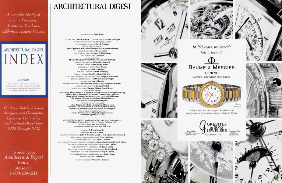 ARCHITECTURAL DIGEST INDEX | Architectural Digest | NOVEMBER 1993