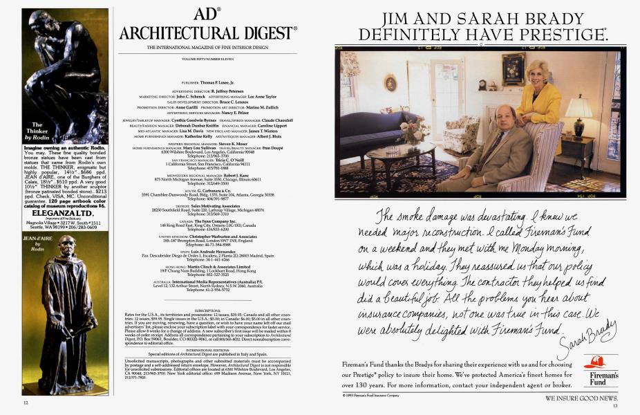 ELEGANZA LTD. | Architectural Digest | NOVEMBER 1993