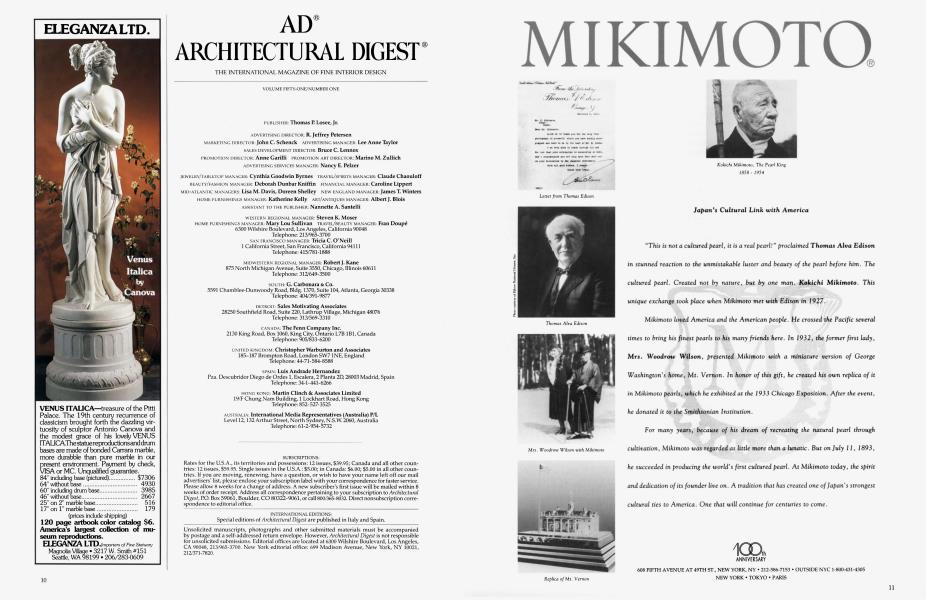 Mikimoto® | Architectural Digest | JANUARY 1994