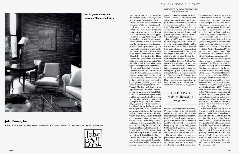 John Boone | Architectural Digest | OCTOBER 1994