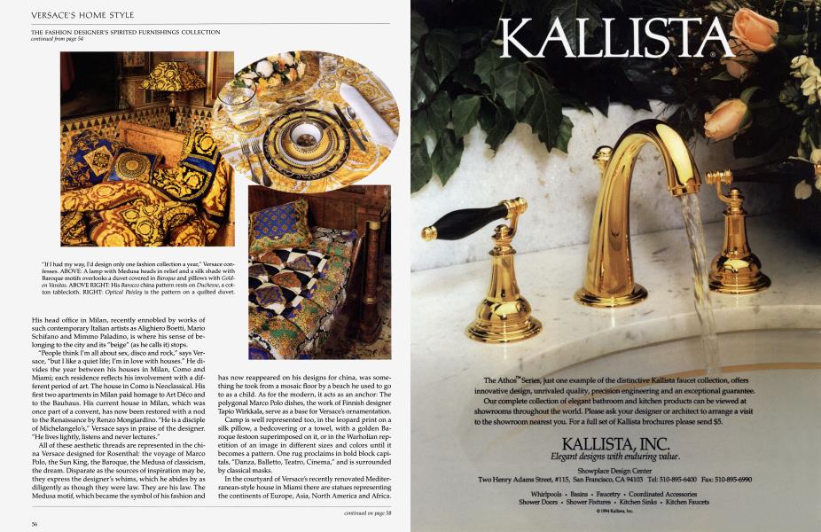 KALLISTA® | Architectural Digest | FEBRUARY 1995