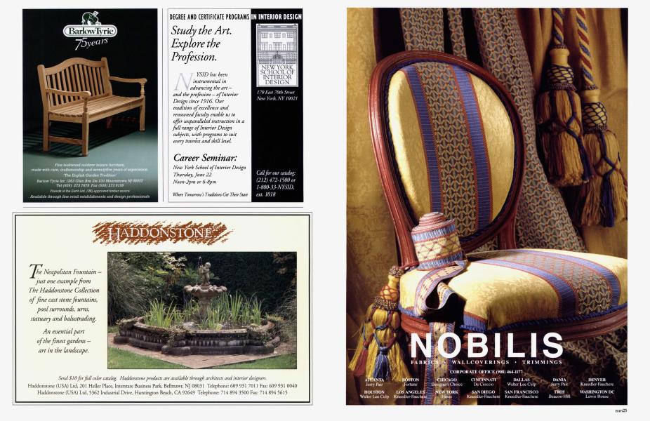 NEW YORK SCHOOL OF INTERIOR DESIGN | Architectural Digest | JUNE 1995