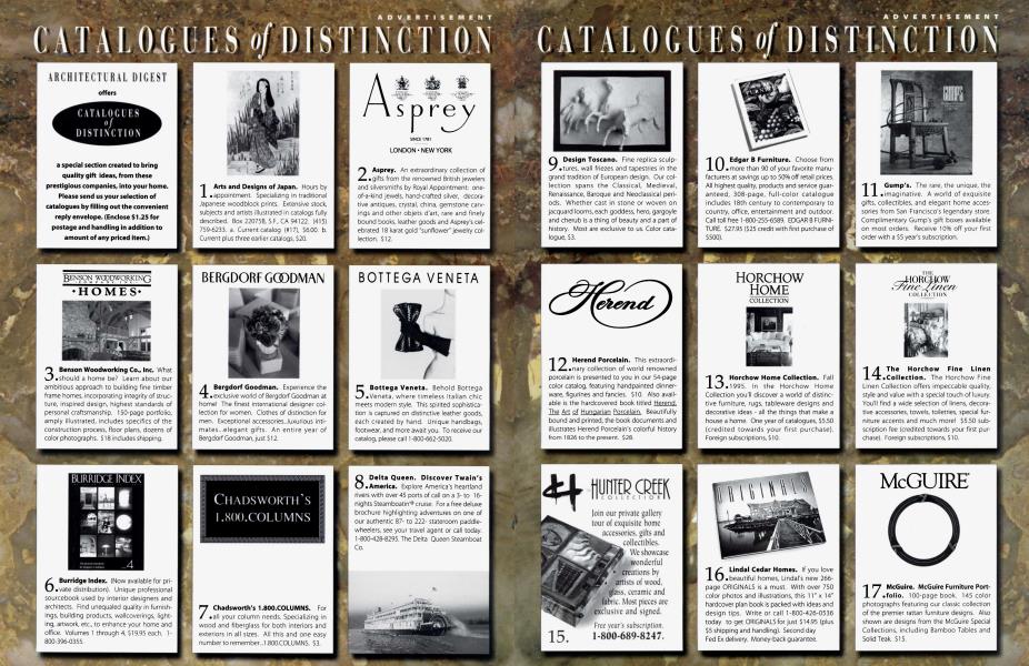 CATALOGUES of DISTINCTION | Architectural Digest | SEPTEMBER 1995