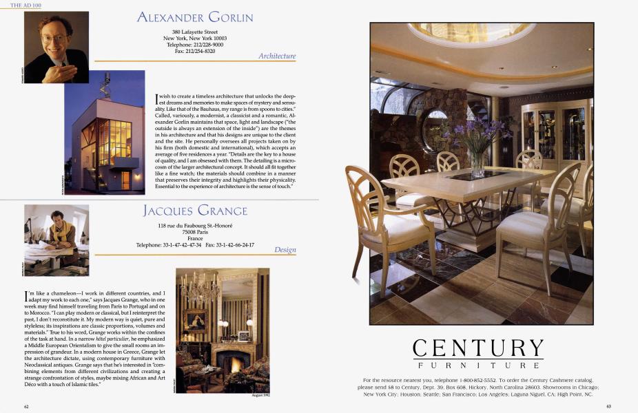CENTURY FURNITURE | Architectural Digest | SEPTEMBER 1995
