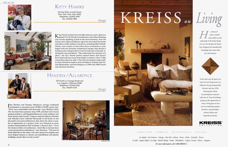 KREISS® | Architectural Digest | SEPTEMBER 1995