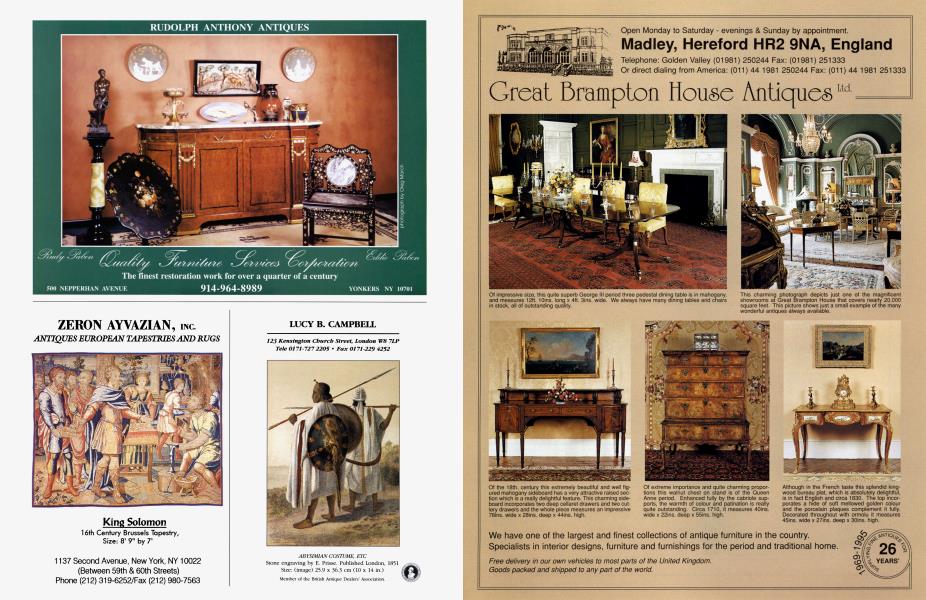 RUDOLPH ANTHONY ANTIQUES | Architectural Digest | NOVEMBER 1995