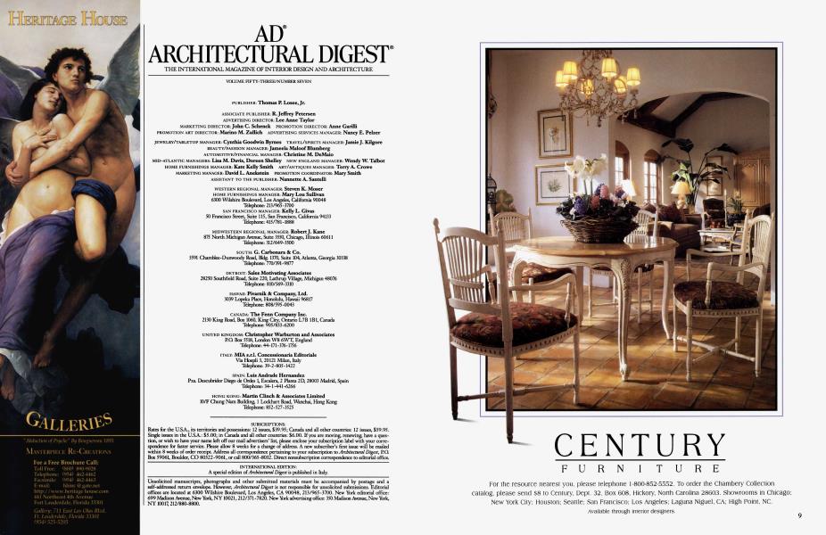 HERITAGE HOUSE | Architectural Digest | JULY 1996