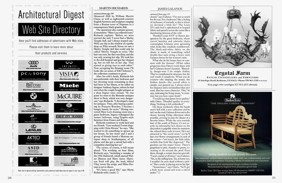 Web Site Directory | Architectural Digest | APRIL 1997