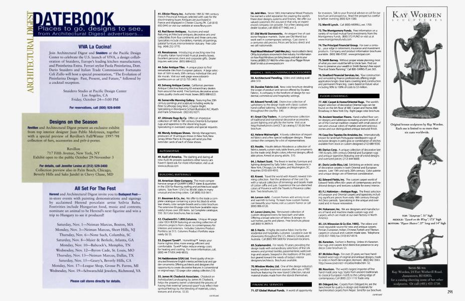 Architectural Digest Datebook | Architectural Digest | NOVEMBER 1997