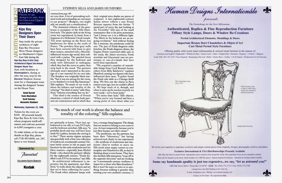 Human Designs Internationále | Architectural Digest | SEPTEMBER 1998