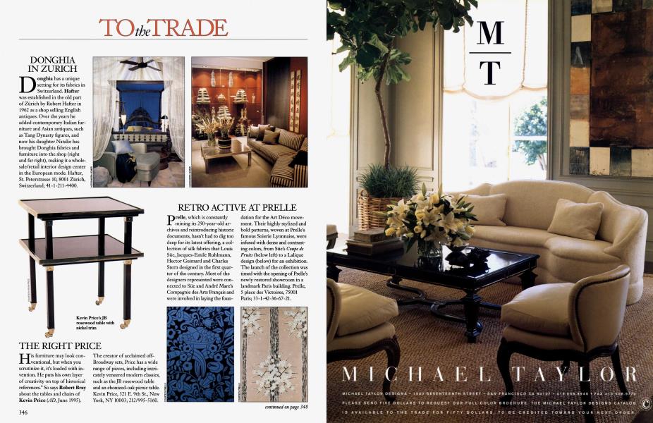 MICHAEL TAYLOR® | Architectural Digest | SEPTEMBER 1999