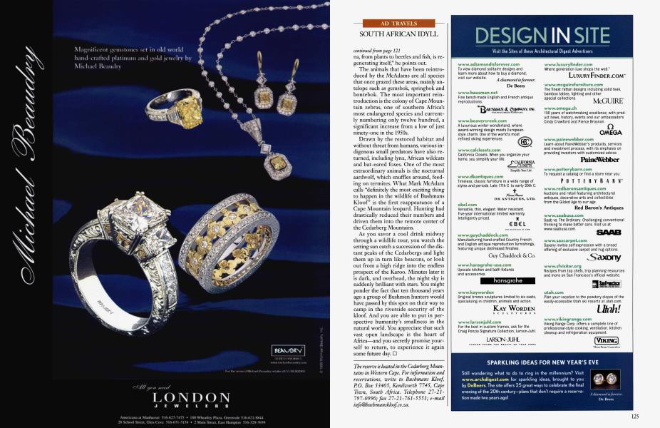 DESIGN IN SITE | Architectural Digest | DECEMBER 1999