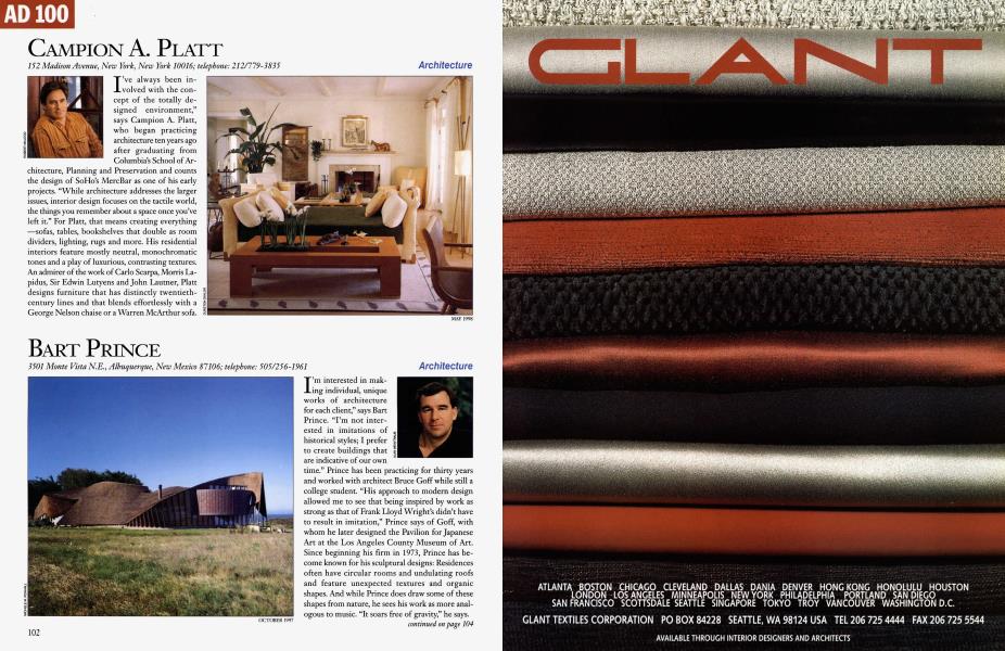GLANT | Architectural Digest | JANUARY 2000