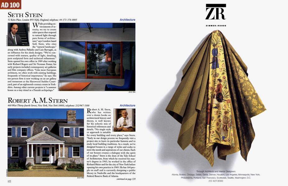 ZIMMER+ROHDE | Architectural Digest | JANUARY 2000