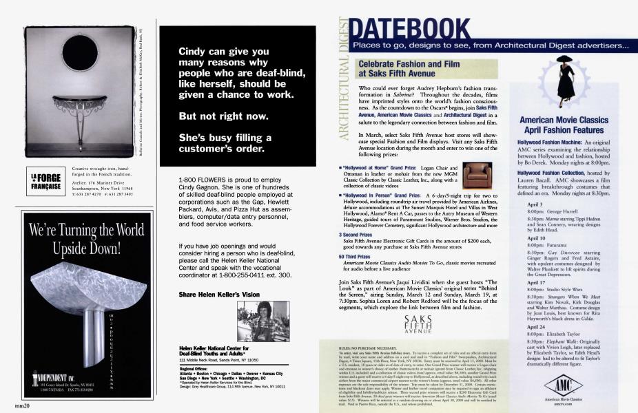 ARCHITECTURAL DIGEST DATEBOOK | Architectural Digest | APRIL 2000