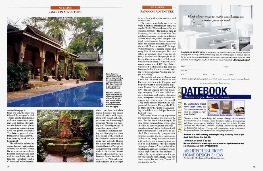 Architectural Digest Datebook | Architectural Digest | AUGUST 2000