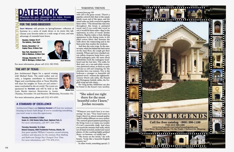 ARCHITECTURAL DIGEST DATEBOOK | Architectural Digest | NOVEMBER 2000