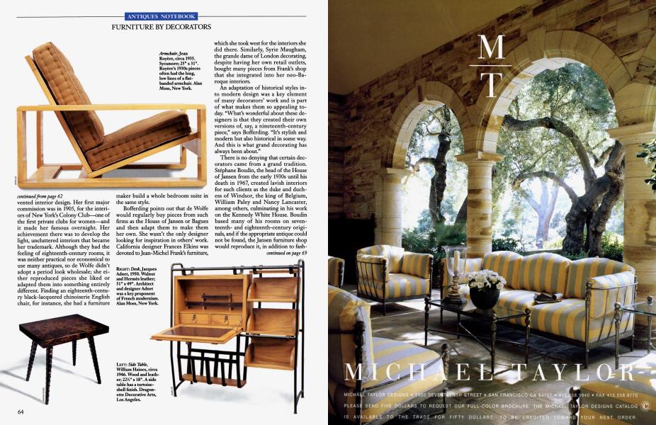 MICHAEL TAYLOR | Architectural Digest | JANUARY 2001