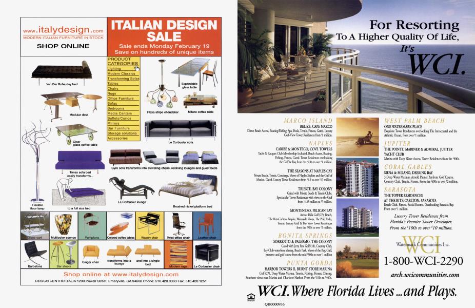 ITALIAN DESIGN SALE | Architectural Digest | FEBRUARY 2001