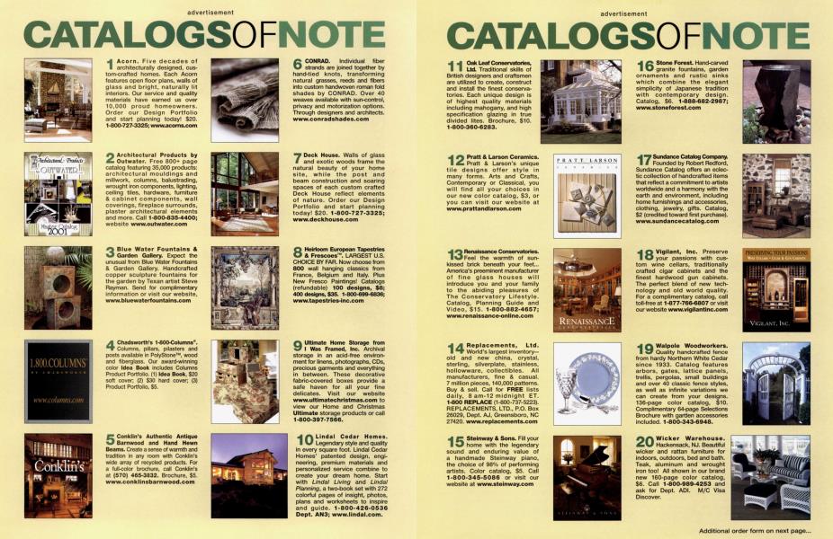 CATALOGS OF NOTE | Architectural Digest | MARCH 2001