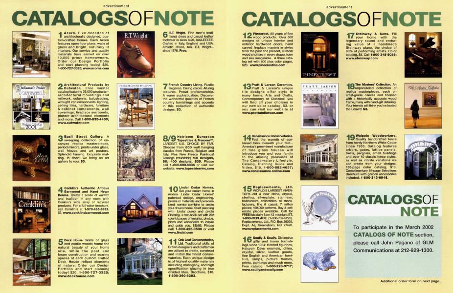 CATALOGS OF NOTE | Architectural Digest | SEPTEMBER 2001