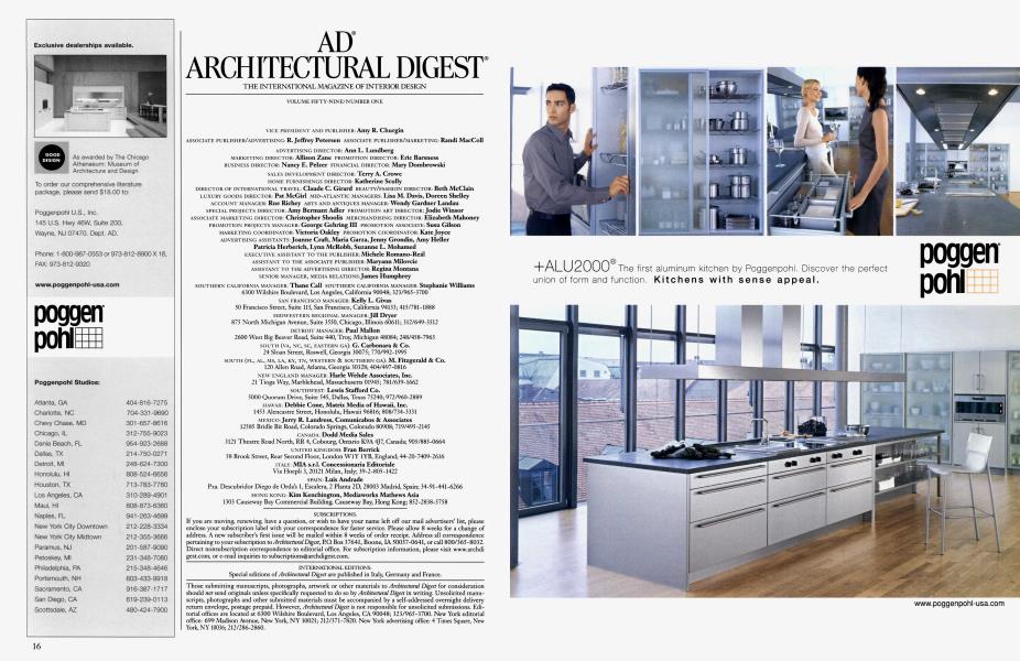 poggenpohl® | Architectural Digest | JANUARY 2002