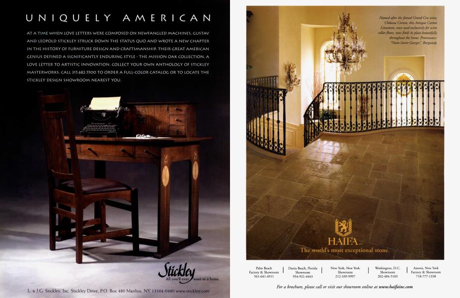 Stickley | Architectural Digest | JUNE 2002