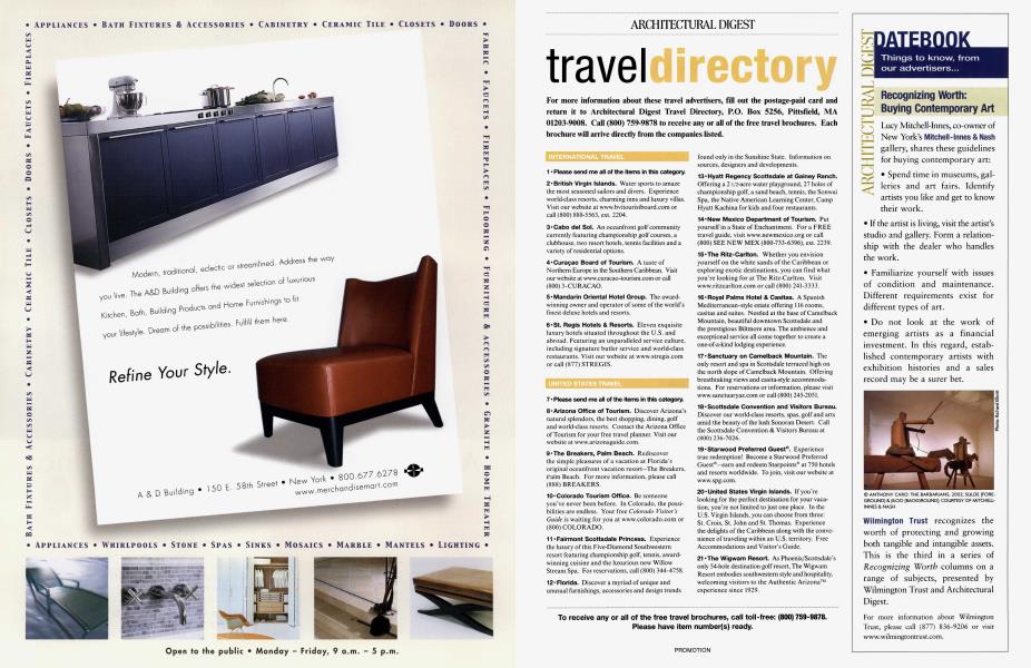 ARCHITECTURAL DIGEST travel directory | Architectural Digest | OCTOBER 2002