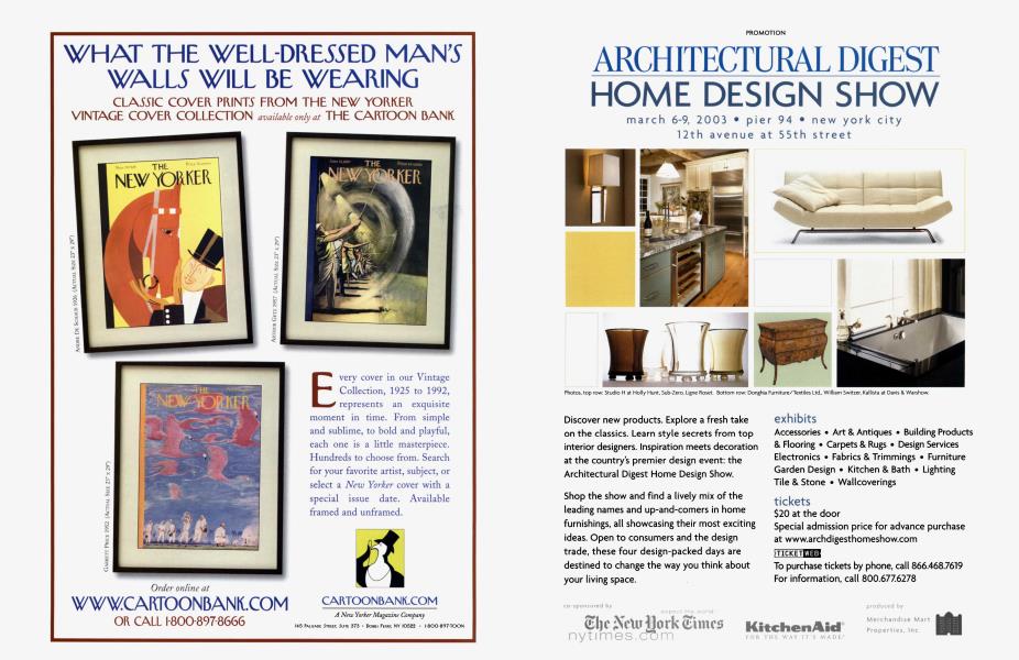 ARCHITECTURAL DIGEST HOME DESIGN SHOW | Architectural Digest | JANUARY 2003
