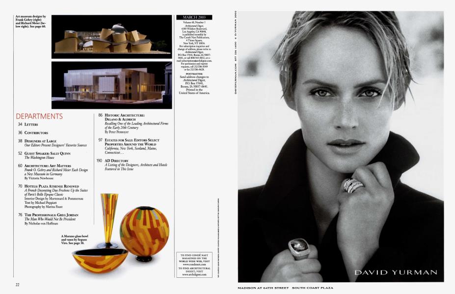 DAVID YURMAN | Architectural Digest | MARCH 2003
