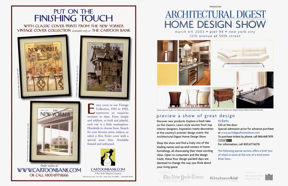 ARCHITECTURAL DIGEST HOME DESIGN SHOW | Architectural Digest | MARCH 2003