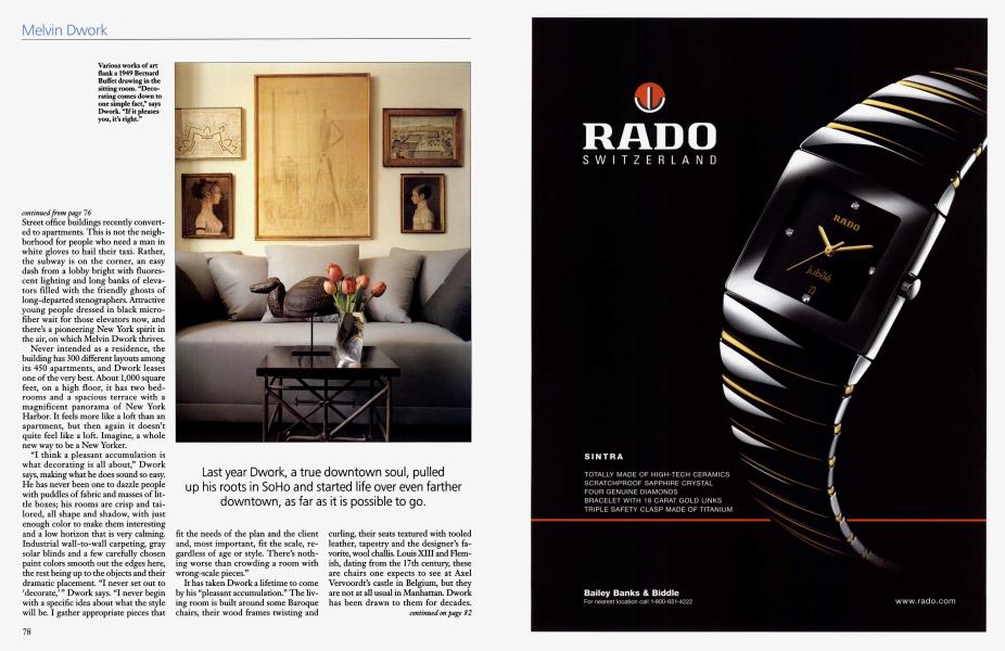 RADO SWITZERLAND | Architectural Digest | SEPTEMBER 2003