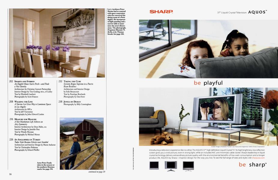 Sharp® | Architectural Digest | DECEMBER 2003