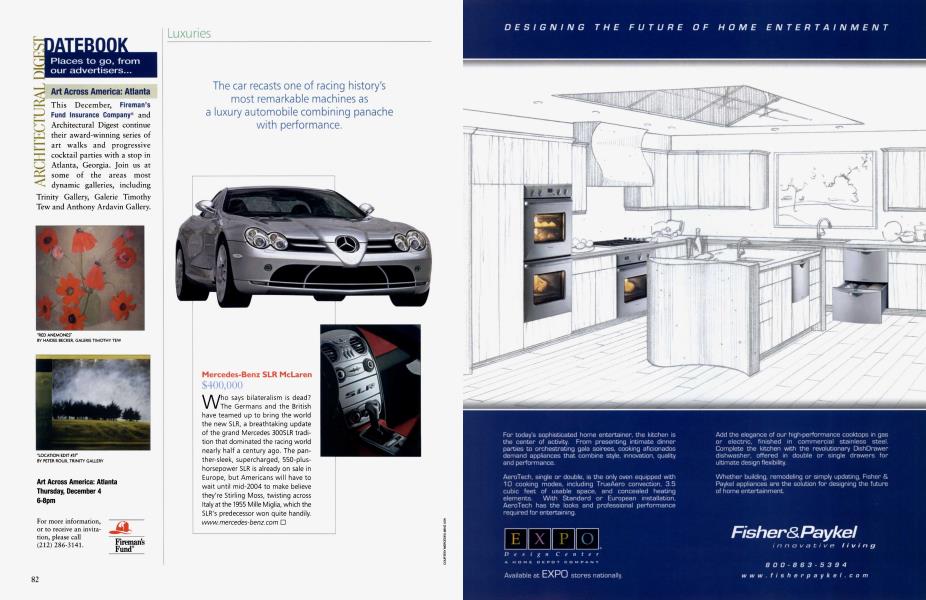 Architectural Digest Datebook | Architectural Digest | DECEMBER 2003