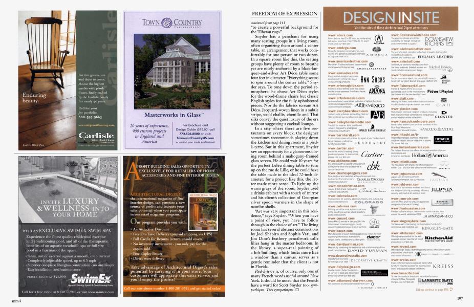 Design in Site | Architectural Digest | MARCH 2004